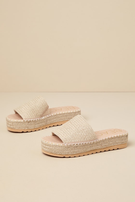 Beach by Matisse Del Mar - Natural Espadrille Sandals - Slides - Lulus