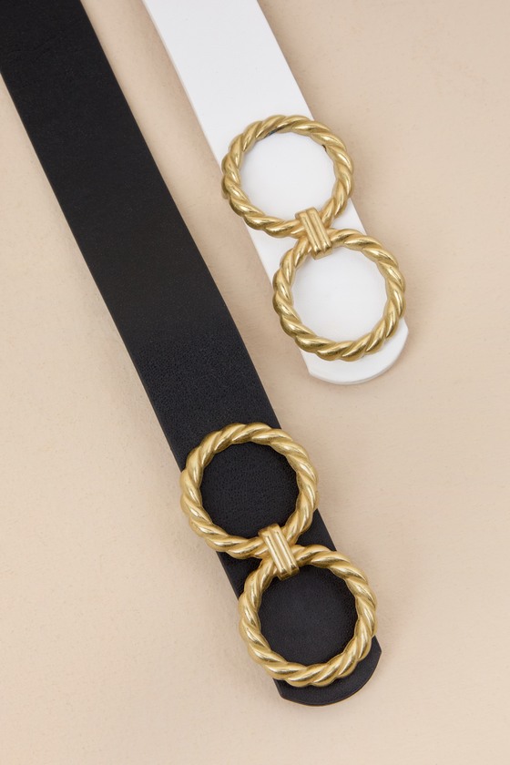 Black and White Belt Set - Two-Piece Belt Set - Belt Set - Belts - Lulus