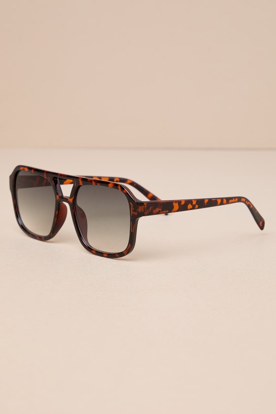 Brown Tortoiseshell Sunnies - Aviator Sunglasses - Brown Sunnies - Lulus