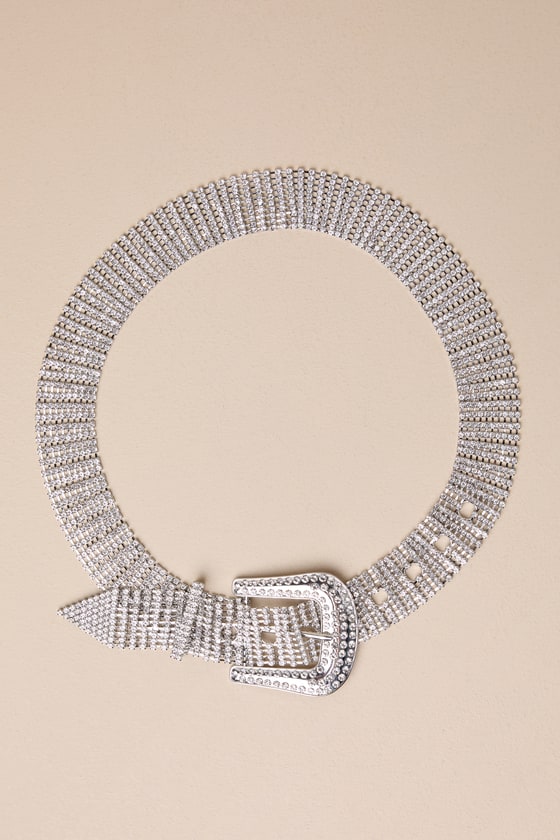 Silver Rhinestone Belt - Western Belt - Western Rhinestone Belt - Lulus