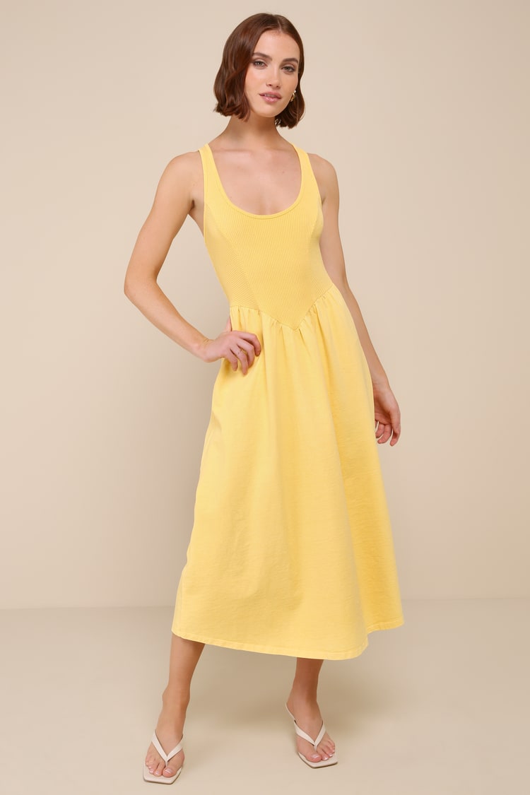 Yellow Summer Dress Empire Waist