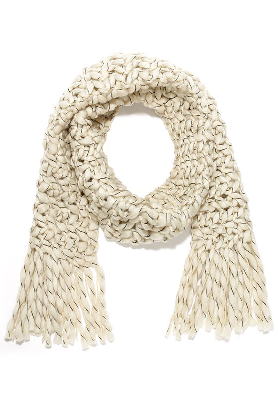 Cozy Cream Scarf - Fringe Scarf - $20.00 - Lulus
