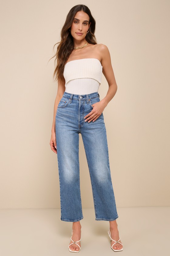 Ivory Ribbed Knit Top - Ivory Sweater Top - Strapless Sweater Top - Lulus