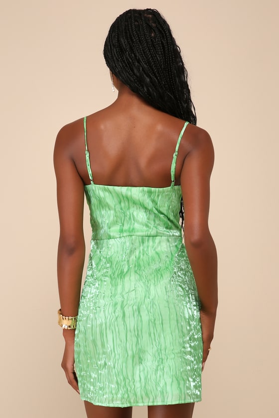 Green Wavy Dress - Textured Mini Dress - Bodycon Mini Dress - Lulus