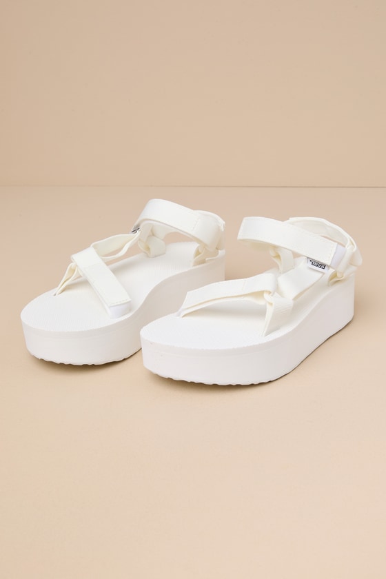 Teva Flatform Universal - Bright White Sandals - Flatform Sandals - Lulus