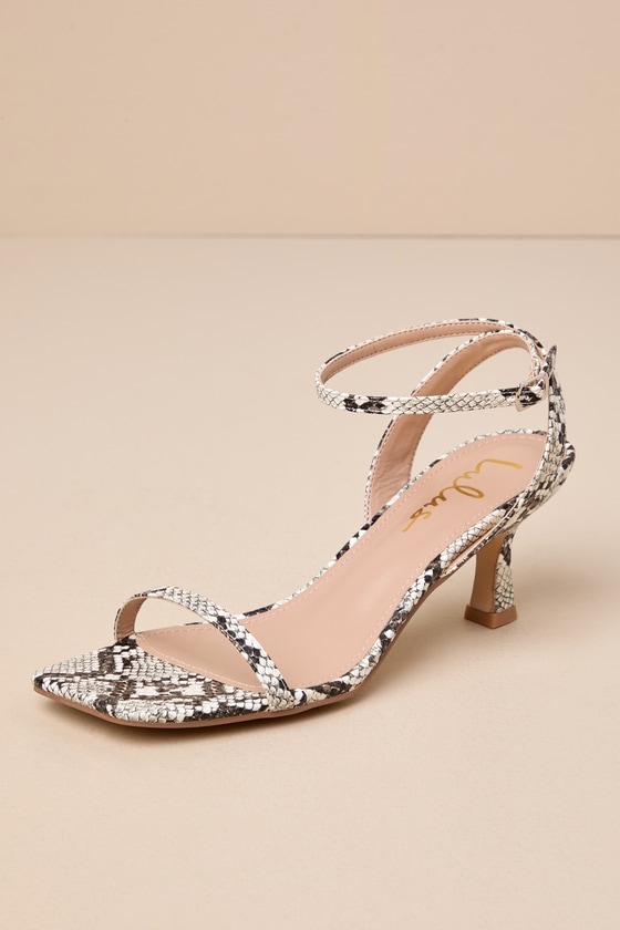 Natural Snake Heels - High Heel Sandals - Snake-Embossed Heels - Lulus
