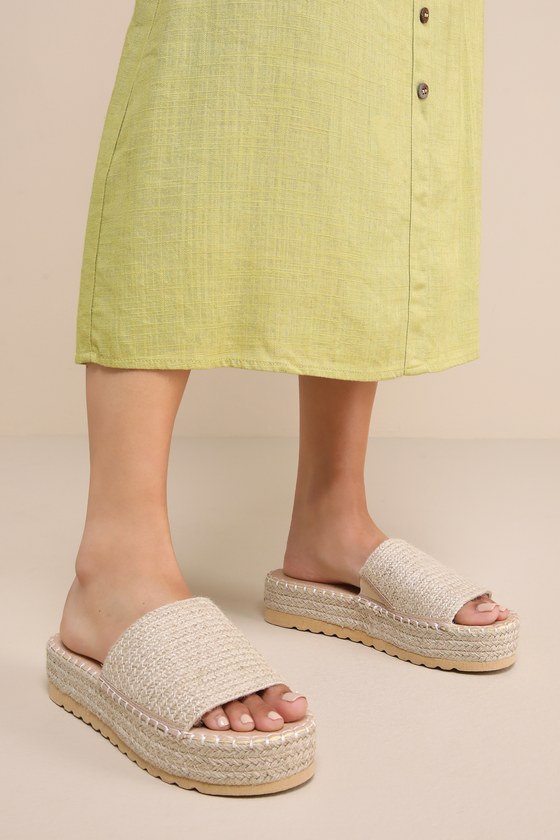 Beach by Matisse Del Mar - Natural Espadrille Sandals - Slides - Lulus