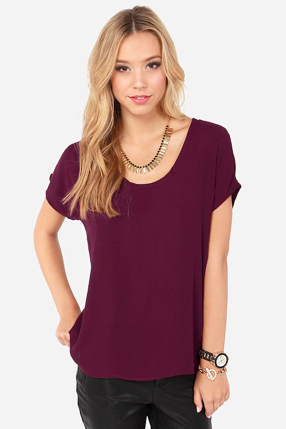 Cute Burgundy Top Burgundy Tee 31 00 Lulus