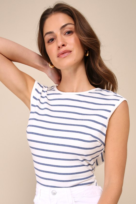 Ivory Striped Bodysuit Backless Bodysuit Cap Sleeve Bodysuit Lulus