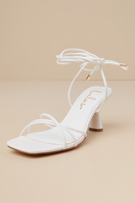 White Lace-Up Heels - High Heel Sandals - Strappy High Heels - Lulus