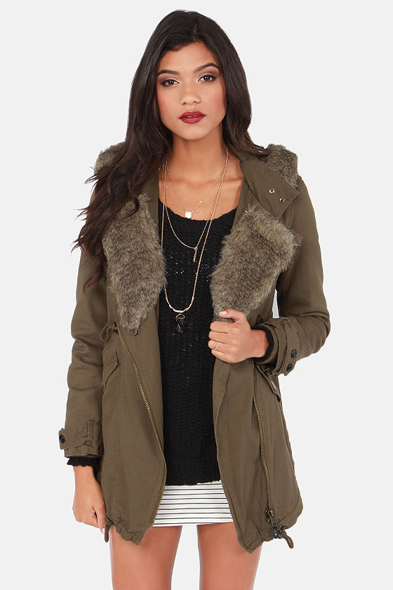 Cute Faux Fur-Trimmed Coat - Brown Parka - Hooded Parka - $108.00 - Lulus