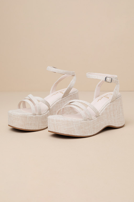 Natural Sandals - Woven Sandals - Ankle Strap Platform Sandals - Lulus