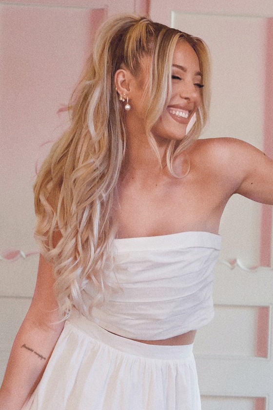 White Cotton Top - Pleated Cropped Top - Cute Sleeveless Top - Lulus