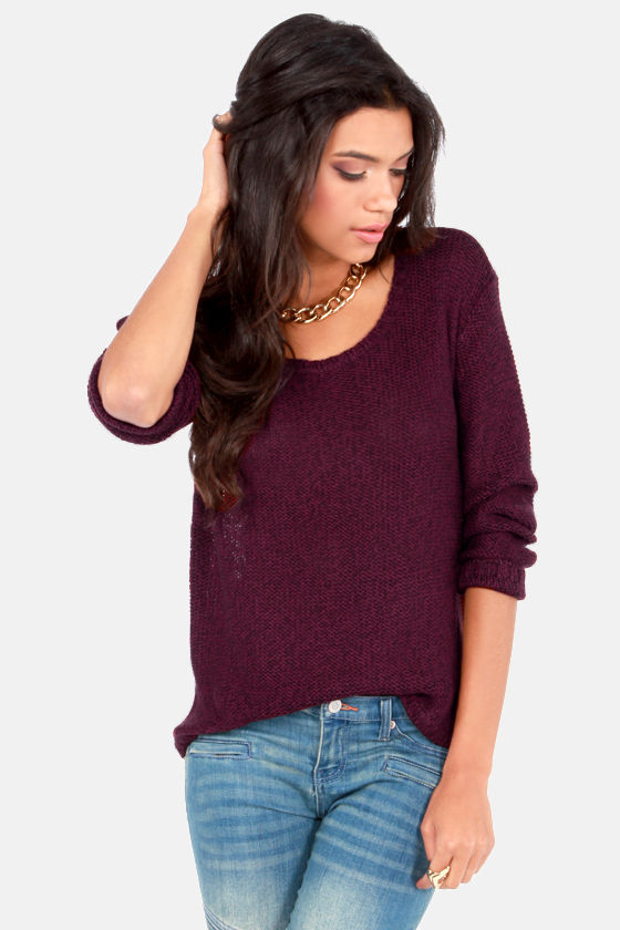 Awesome Burgundy Sweater Knit Sweater 63 00 Lulus