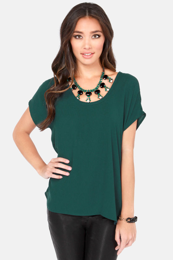 Cute Hunter Green Top - Hunter Green Tee - $31.00 - Lulus