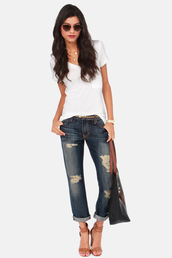 Cool Distressed Jeans - Boyfriend Jeans - Destroyed Jeans - $61.00 - Lulus