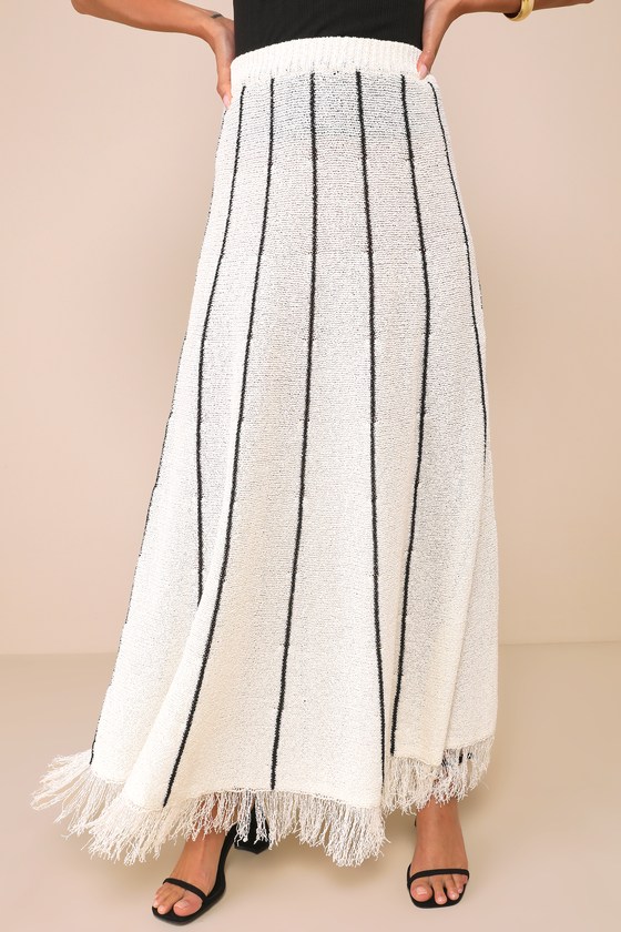 4TH & Reckless Dakora - Knit Maxi Skirt - Fringe Maxi Skirt - Lulus