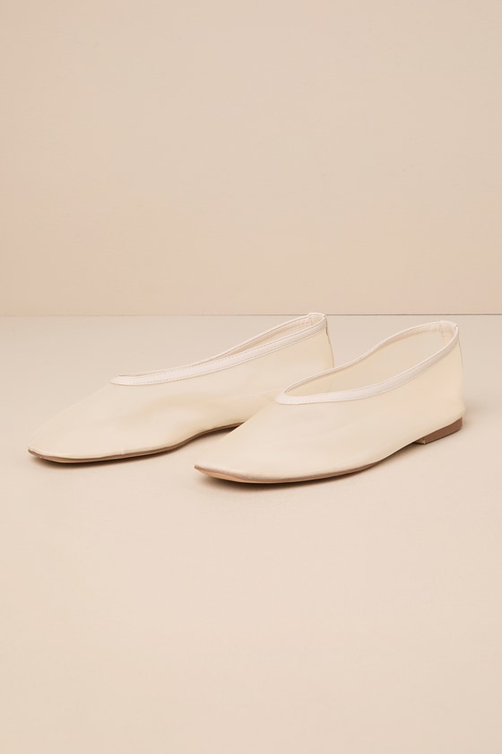 Beige Sheer Mesh Flats - Sheer Ballet Flats - Beige Ballet Flats - Lulus