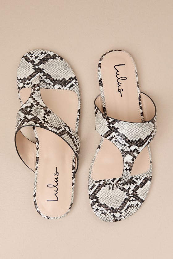 Natural Snake Sandals - Snake-Embossed Sandals - Thong Sandals - Lulus