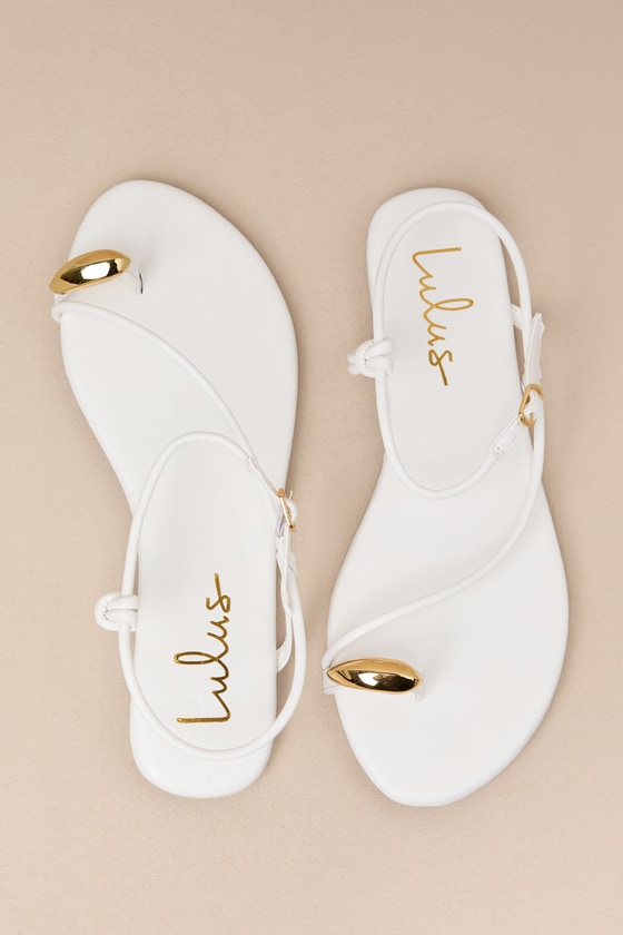 Chic Bone Sandals - Ankle Strap Sandals - Flat Strappy Sandals - Lulus