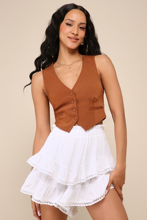 Ivory Lace Shorts - Ruffled Tiered Shorts - Cute Ruffled Shorts - Lulus