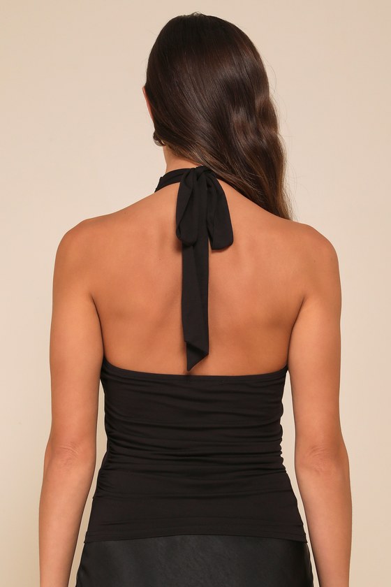 Black Halter Top - Sleeveless Black Top - Backless Top - Top - Lulus