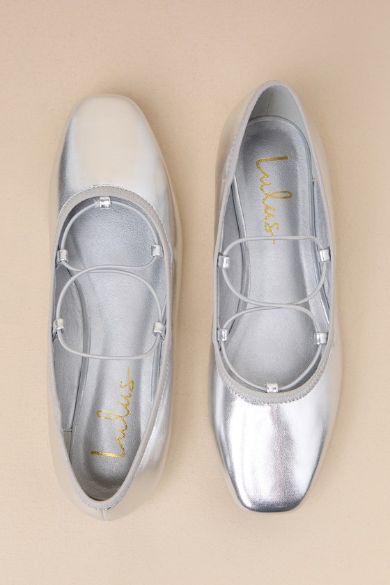 Silver Ballet Flats - Strappy Ballet Flats - Silver Flats - Flats - Lulus