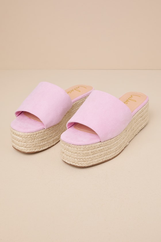 Pink Espadrille Slides - Platform Espadrilles - Espadrille Slides - Lulus
