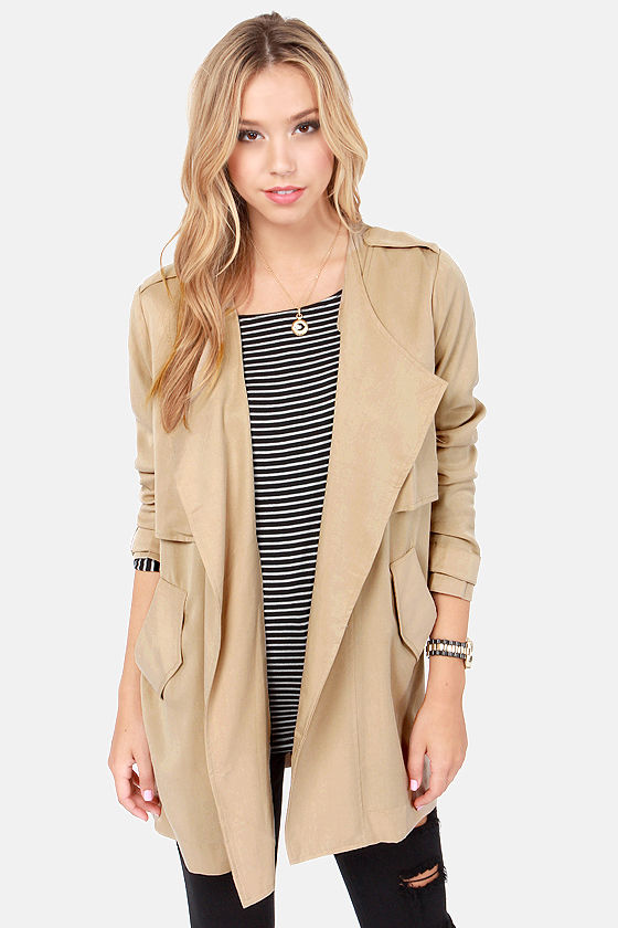 Cute Beige Jacket - Trench Coat - Beige Coat - $73.00 - Lulus