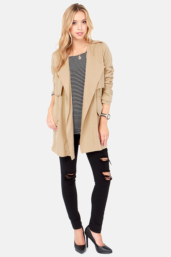 Cute Beige Jacket - Trench Coat - Beige Coat - $73.00 - Lulus