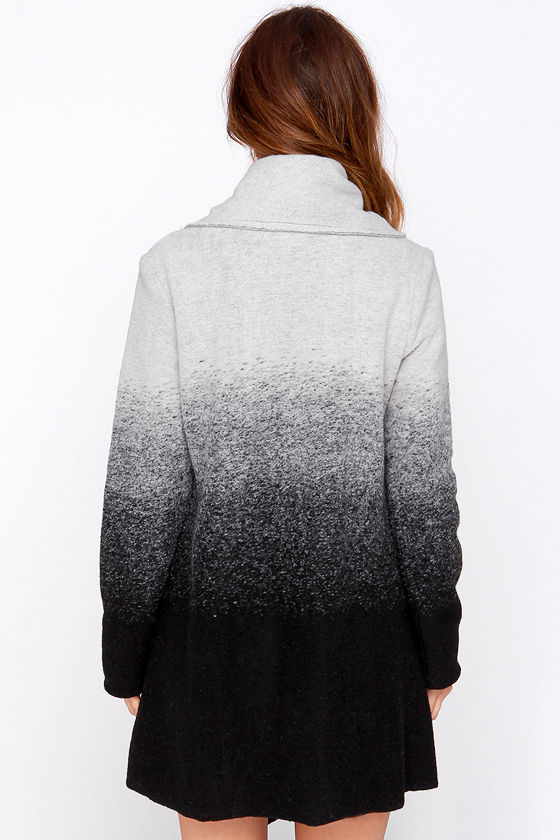 BB Dakota Ashlyn Coat - Grey and Black Coat - Ombre Coat - Wool Coat ...