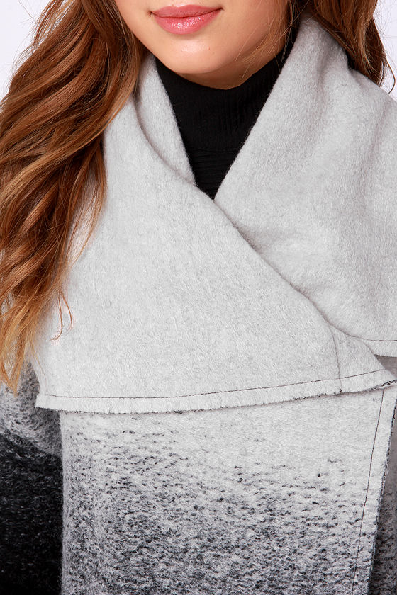BB Dakota Ashlyn Coat - Grey and Black Coat - Ombre Coat - Wool Coat ...