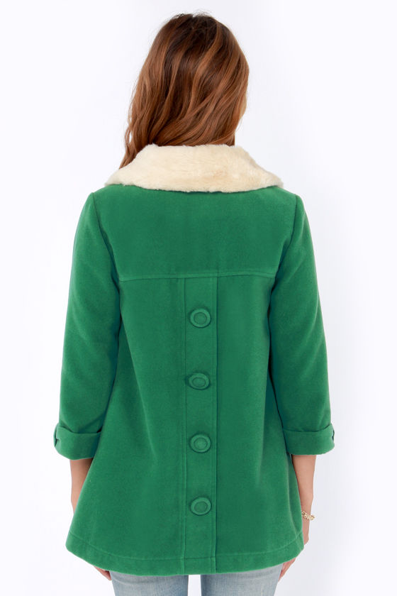 Darling Vanessa Coat - Jade Green Coat - Swing Coat - $125.00