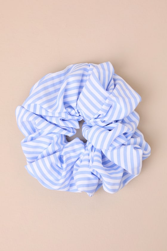 Blue Striped Scrunchie - Oversized Scrunchie - Hair Scrunchie - Lulus