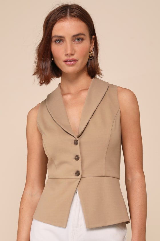 Chic Taupe Vest - Sleeveless Vest Top - Button-Up Vest - Lulus