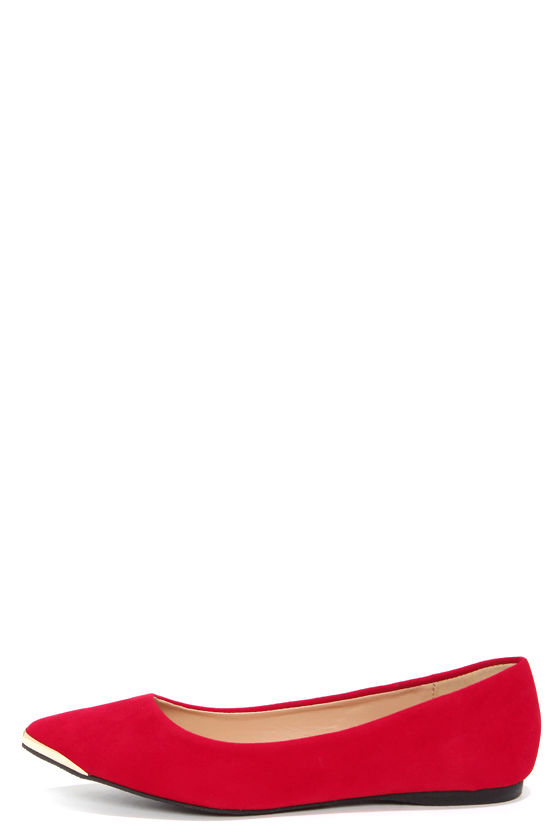 Cute Red Flats - Pointed Flats - Red Shoes - $25.00 - Lulus