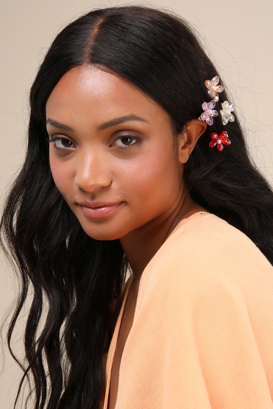 Pink Hair Clip Set - Beaded Hair Clip Set - Beaded Hair Clip Set - Lulus