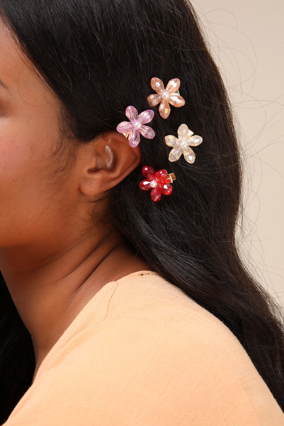 Pink Hair Clip Set - Beaded Hair Clip Set - Beaded Hair Clip Set - Lulus