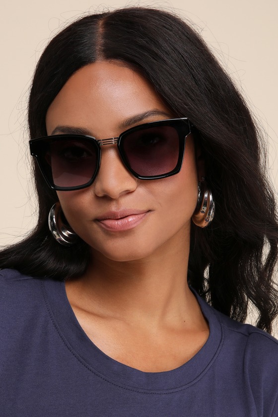 Black Square Sunglasses Wayfarer Sunglasses Black Sunnies Lulus