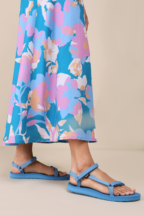 Teva Original Universal Slim - Blue Strappy Sandals - Sandals - Lulus