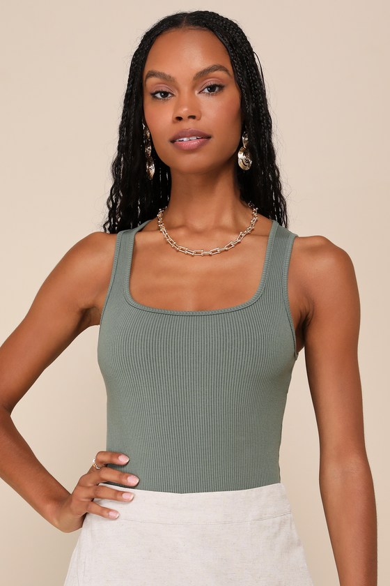 Olive Green Bodysuit - Back Cutout Bodysuit - Sleeveless Bodysuit - Lulus