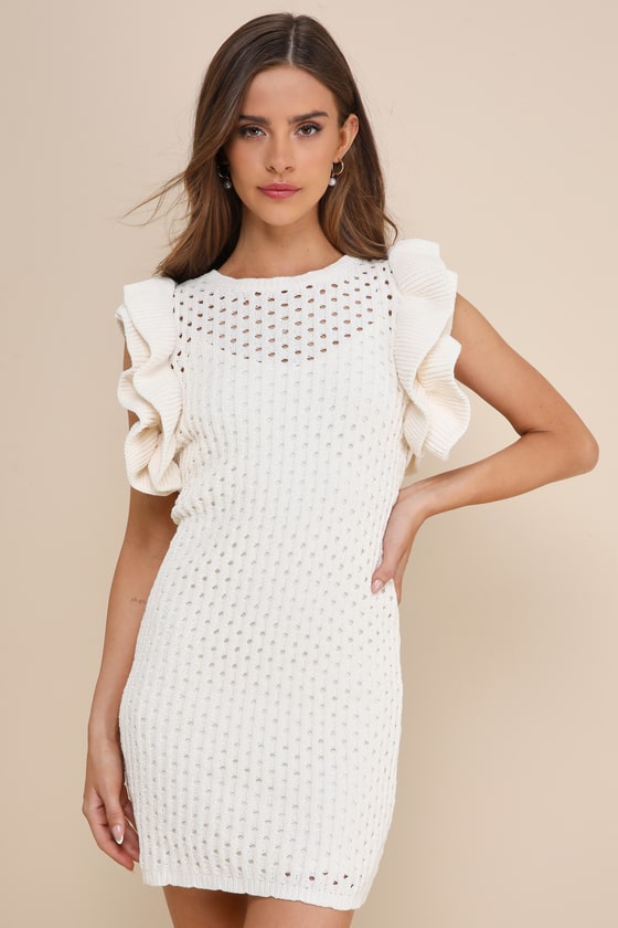 Jacquie the Label Sweater Dress - Ivory Sweater Dress - Knit Sres - Lulus