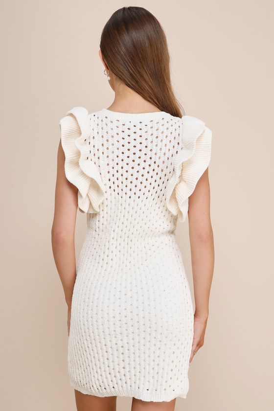 Jacquie the Label Sweater Dress - Ivory Sweater Dress - Knit Sres - Lulus