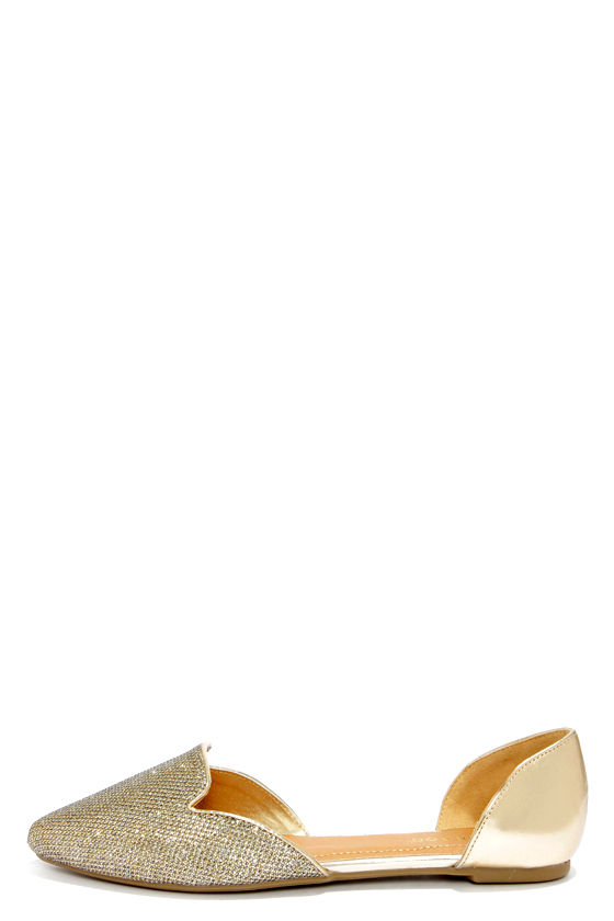 Cute Gold Flats - D'Orsay Shoes - Pointed Flats - $23.00 - Lulus