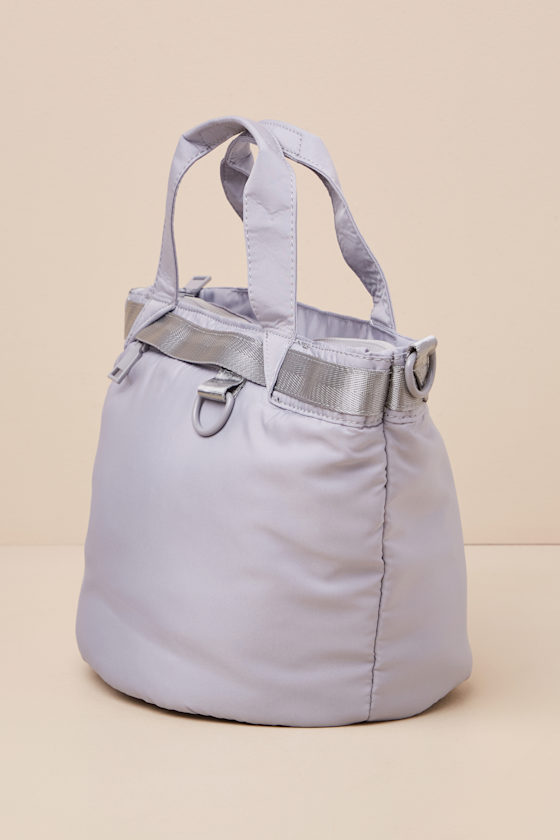 Grey Nylon Tote - Puffy Utility Tote - Crossbody Tote - Tote Bag - Lulus