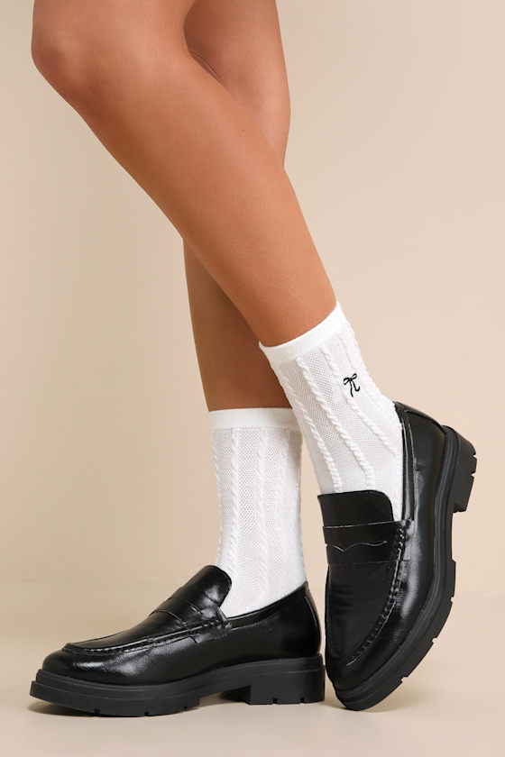White and Blue Sock Set - Embroidered Sock Set - Bow Sock Set - Lulus