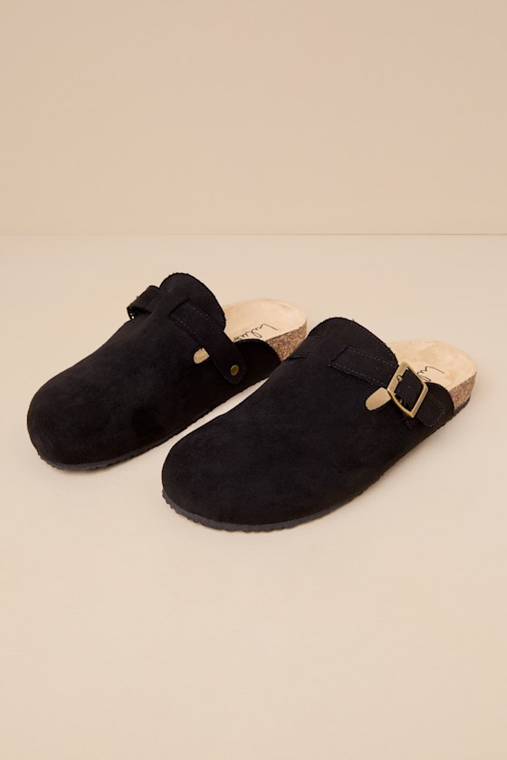 Black Suede Clogs - Slip-On Clogs - Black Clogs - Suede Clogs - Lulus