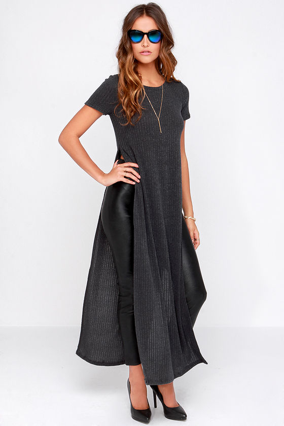 Cool Grey Top - Maxi Top - Side Slit Top - $32.00 - Lulus