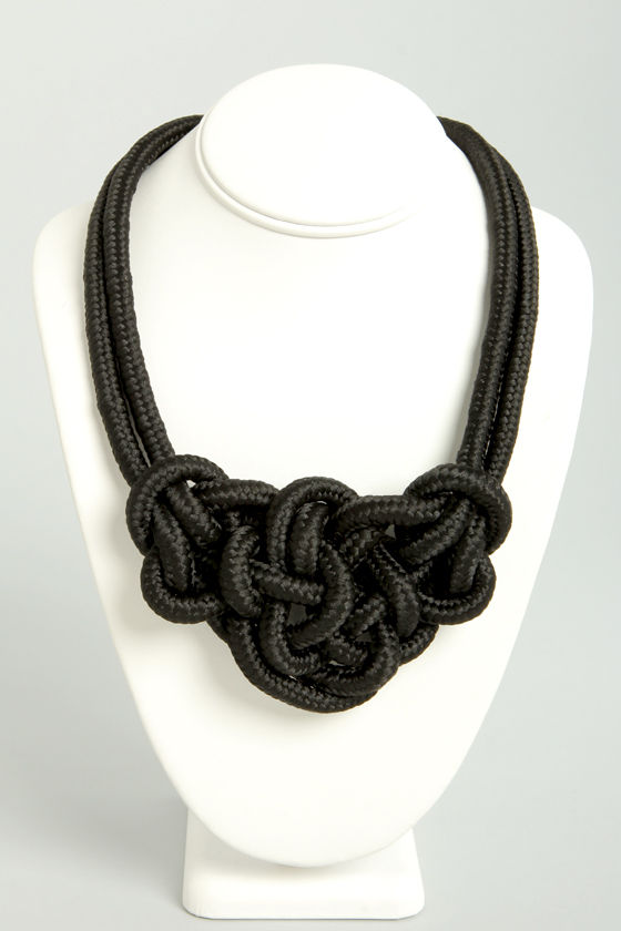 Cute Black Necklace - Rope Necklace - Statement Necklace - $20.00 - Lulus