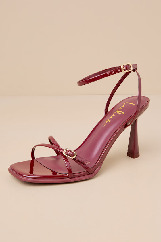 Burgundy Ankle Strap Sandals - High Heel Sandals - High Heels - Lulus